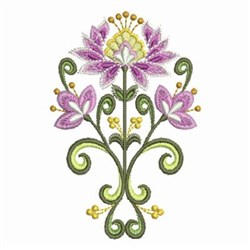 Jacobean Floral Embroidery Design | EmbroideryDesigns.com
