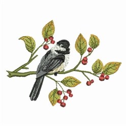 Chickadee Embroidery Design | EmbroideryDesigns.com