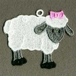 FSL Pretty Sheep Embroidery Design | EmbroideryDesigns.com