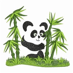 Panda In Bamboo Embroidery Design | EmbroideryDesigns.com