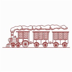 Redwork Train Embroidery Design | EmbroideryDesigns.com