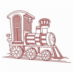 Redwork Train Engine Embroidery Design | EmbroideryDesigns.com