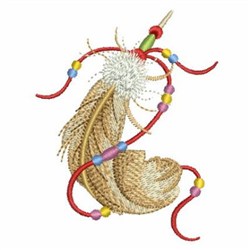 Beaded Indian Feather Embroidery Design | EmbroideryDesigns.com