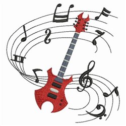 Musical Guitar Embroidery Design | EmbroideryDesigns.com