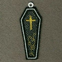 FSL Coffin Ornament Embroidery Design | EmbroideryDesigns.com
