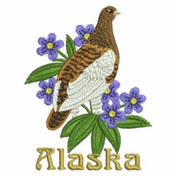 Alaska Bird & Flower Embroidery Design | EmbroideryDesigns.com