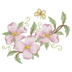 Three Blossoms Embroidery Design | EmbroideryDesigns.com