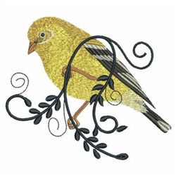 Heirloom Yellow Bird Embroidery Design | EmbroideryDesigns.com