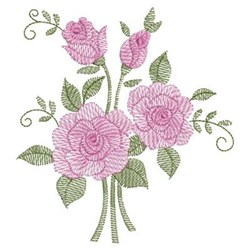 Vintage Rose Bouquet Embroidery Design | EmbroideryDesigns.com