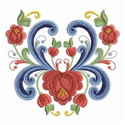 Rosemaling Roses Embroidery Design | EmbroideryDesigns.com