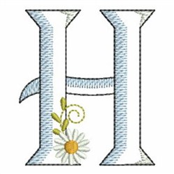 Daisy Letter H Embroidery Design | EmbroideryDesigns.com