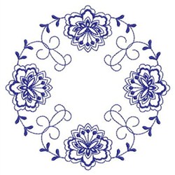 Flower Circle Embroidery Design | EmbroideryDesigns.com