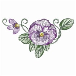 Ripple Pansy Embroidery Design | EmbroideryDesigns.com