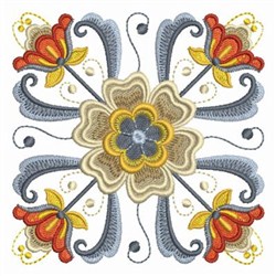 Rosemaling Flowers Embroidery Design | EmbroideryDesigns.com