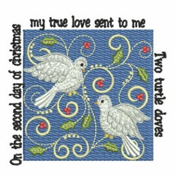 2 Turtle Doves Embroidery Design | EmbroideryDesigns.com