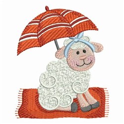 Sheep & Umbrella Embroidery Design | EmbroideryDesigns.com