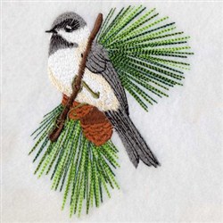 Black Capped Chickadee Embroidery Design | EmbroideryDesigns.com