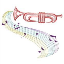 Rippled Trumpet Embroidery Design | EmbroideryDesigns.com