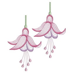 Rippled Bleeding Hearts Embroidery Design | EmbroideryDesigns.com