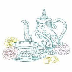 Vintage Tea Set 3 Embroidery Design | EmbroideryDesigns.com