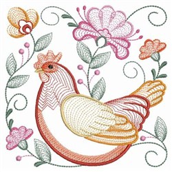 Rippled Hen Embroidery Design | EmbroideryDesigns.com
