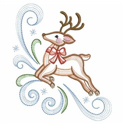 Vintage Christmas Reindeer Embroidery Design | EmbroideryDesigns.com
