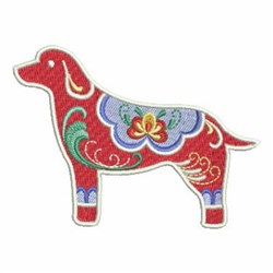 Swedish Dala Dog Embroidery Design | EmbroideryDesigns.com