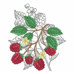 Realistic Raspberries Embroidery Design | EmbroideryDesigns.com