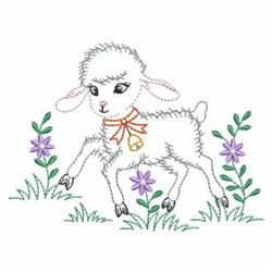 Vintage Baby Lamb Embroidery Design | EmbroideryDesigns.com