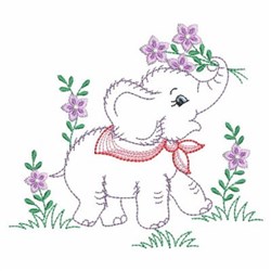 Vintage Baby Elephant Embroidery Design | EmbroideryDesigns.com