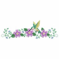 Humming Bird Flower Border Embroidery Design | EmbroideryDesigns.com