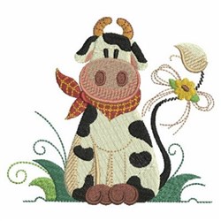 Country Farm Cow Embroidery Design | EmbroideryDesigns.com