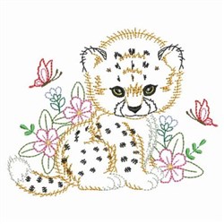 Leopard Cub Outline Embroidery Design | EmbroideryDesigns.com