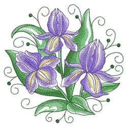 Watercolor Iris Embroidery Design | EmbroideryDesigns.com