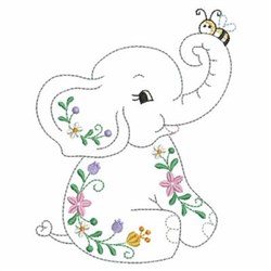 Floral Elephant Embroidery Design | EmbroideryDesigns.com
