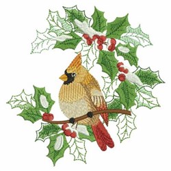 Christmas Cardinal Embroidery Design | EmbroideryDesigns.com