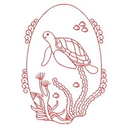 Redwork Turtle Embroidery Design | EmbroideryDesigns.com