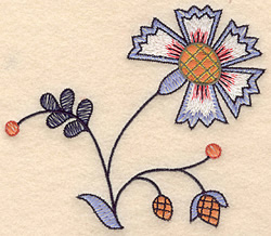 Colonial Floral Design Embroidery Design | EmbroideryDesigns.com