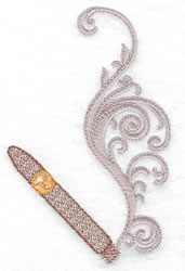 Cigar & Smoke Embroidery Design | EmbroideryDesigns.com