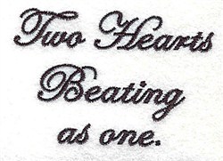 Two Hearts Beating as One Embroidery Design | EmbroideryDesigns.com
