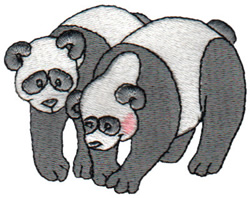 Two Pandas Embroidery Design | EmbroideryDesigns.com