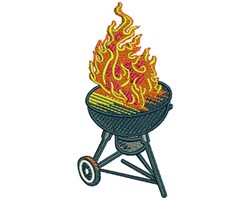 BBQ Grill Embroidery Design | EmbroideryDesigns.com