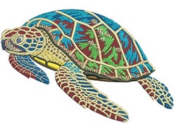Colorful Sea Turtle Embroidery Design | EmbroideryDesigns.com