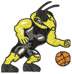 Hornet Basketball Embroidery Design | EmbroideryDesigns.com