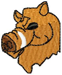 Razorback Head Embroidery Design | EmbroideryDesigns.com