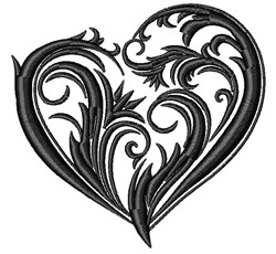 Heart Flourishes Embroidery Design | EmbroideryDesigns.com
