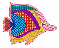 Patchwork Angelfish Embroidery Design | EmbroideryDesigns.com