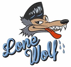 Rockabilly Wolf Embroidery Design | EmbroideryDesigns.com
