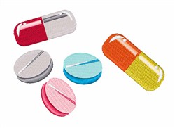 Mixed Pills Embroidery Design | EmbroideryDesigns.com