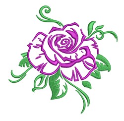 Purple Rose Outline Embroidery Design | EmbroideryDesigns.com